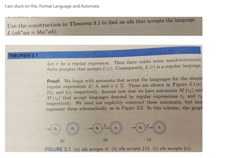 Solved Use The Construction In Theorem 31 To Find An Nfa