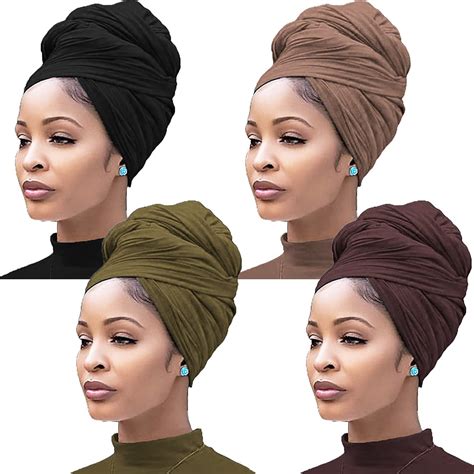 Zouyue Head Wraps For Black Women Stretch Turban Headwraps Scarf Hair