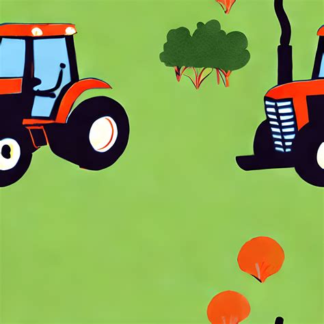 Tractor Illustration Pattern · Creative Fabrica