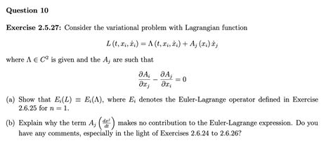 Solved Exercise 2527 Consider The Variational Problem