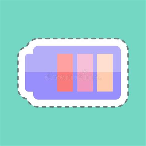 Sticker Line Cut Battery 1 Suitable For Mobile Apps Symbol Simple Design Editable Design