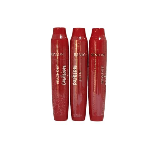 3 Pack Revlon Kiss Cushion Lip Tint Lipstick Crimson Feels