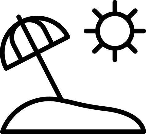 Beach Umbrella Vector Icon 32429657 Vector Art At Vecteezy