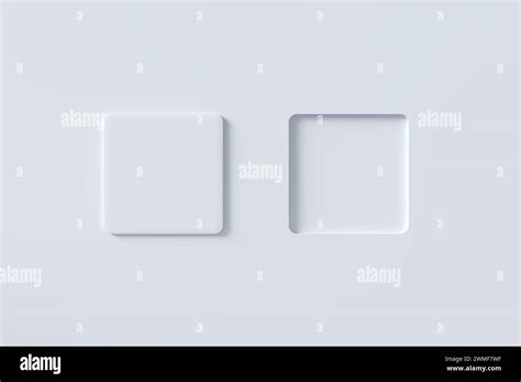Skeuomorphism And Neumorphism Ui Square Button Design Of Futuristic 3d