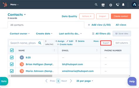 How To Export Contacts From Hubspot