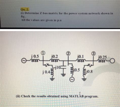 Solved Qn 2 I Determine Z Bus Matrix For The Power Chegg Com