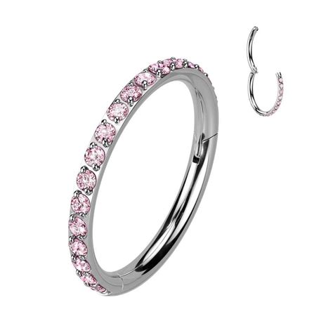 Premium Crystal Edge Segment Ring 18g 14g Bodymods Jewelry