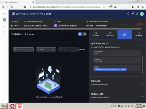 Sandbox Issue Cisco Community