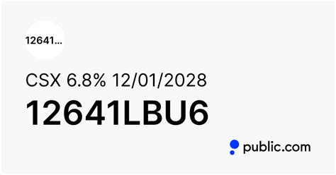 Buy Csx 68 12012028 Stock 12641lbu6 Bond Stock Quote Today