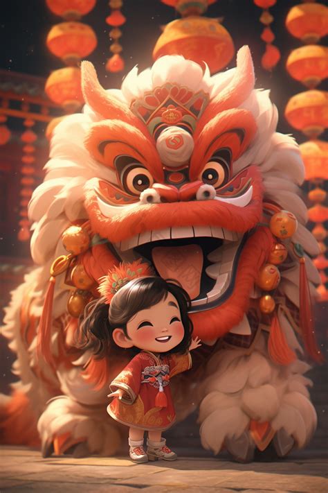 舞狮卡通图片 舞狮卡通素材免费下载 包图网