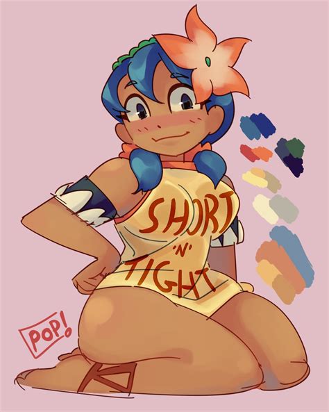Rule 34 1girls Artist Signature Blue Hair Bottomless Flower In Hair