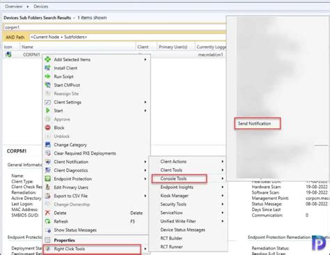 How To Send Notifications From ConfigMgr Console Using RCT