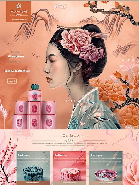 Chinese Silk Mooncake Packaging With Split Screen Scrolling Mid Atumn