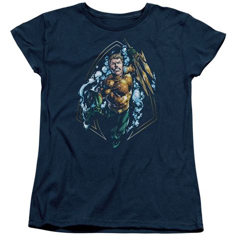 Aquaman Womens Shirt Thrashing Navy T Shirt Aquaman Thrashing Shirts