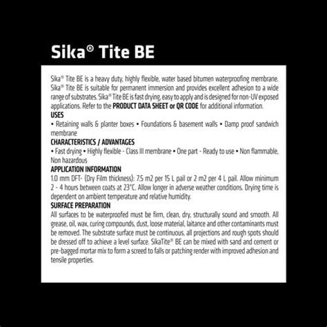 Sika 4l Sikatite Be Bitumen Waterproofer Bunnings Australia