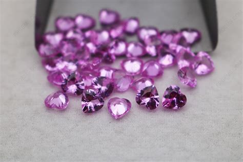 Wholesale Corundum Pink Sapphire 2 Color Heart Shape Faceted Cut 6x6mm