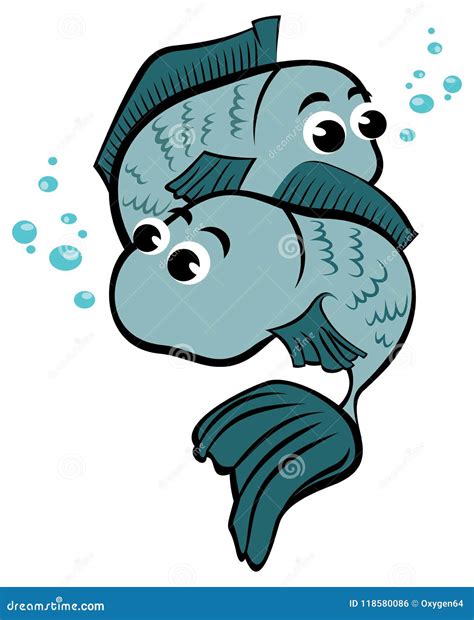 Illustration De Mascotte De Deux Poissons Denfant Illustration De Vecteur Illustration Du