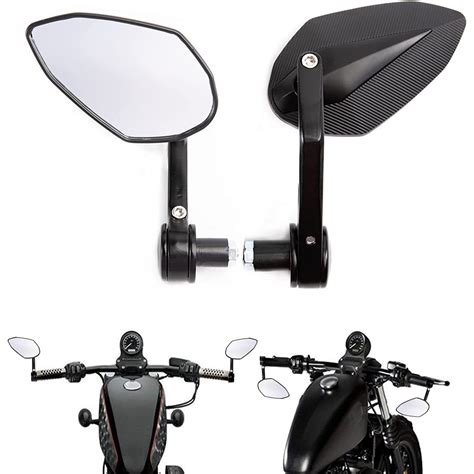 Areyourshop Motorcycle Side Mirror Universal 7 8 22mm Handle Bar End