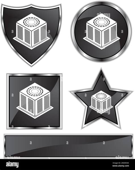 Air Conditioner In Black Satin And Chrome Buttons With Star Shield Circle And Square Shapes