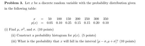 Solved Problem 3 Let X Be A Discrete Random Variable With