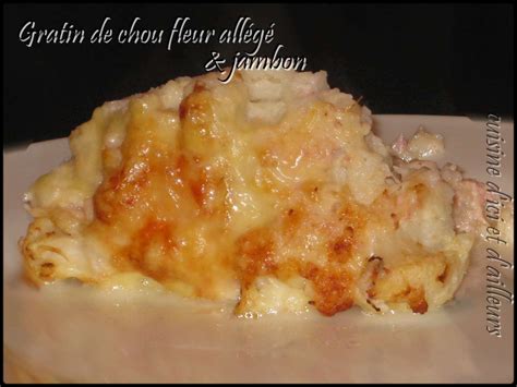 Recette de gratin allégé de chou fleur au jambon