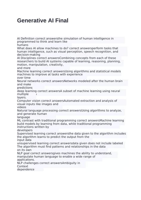 Generative Ai Final Exam With 100 Correct Answers 2025 Generative Ai Fina Stuvia Us