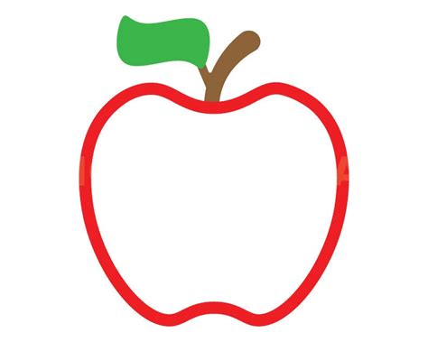 Apple Outline Svg Clipart Image Cricut Svg Image Dxf Pdf Etsy