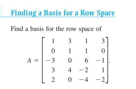 Solved Finding A Basis For A Row Space Find A Basis For The Chegg Com