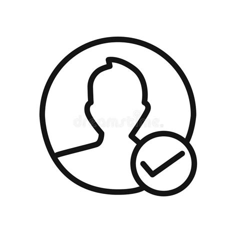 Profile Check Icon Linear Vector Graphics Sign Stock Illustration Illustration Of Icon Shield