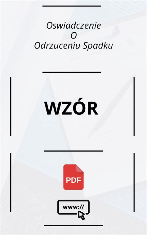 Oświadczenie O Odrzuceniu Spadku Wzór PDF
