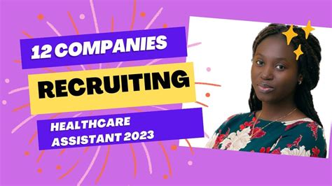 12 Uk Companies Recruiting Healthcare Assistants 2023 Youtube
