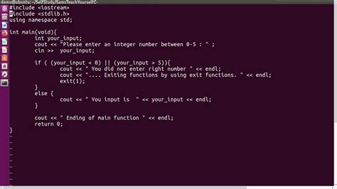 c using exit function youtube
