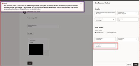 Embedded Task Type Routing Number Error Message Cloud Customer Connect