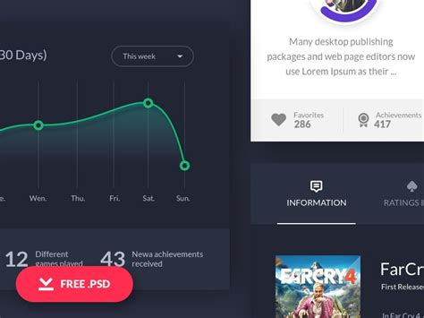 Gaming Ui Kit Psd скачать бесплатно Graphicsland
