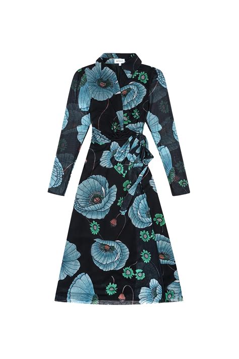 Enid Wrap Dress Night Poppy Wray
