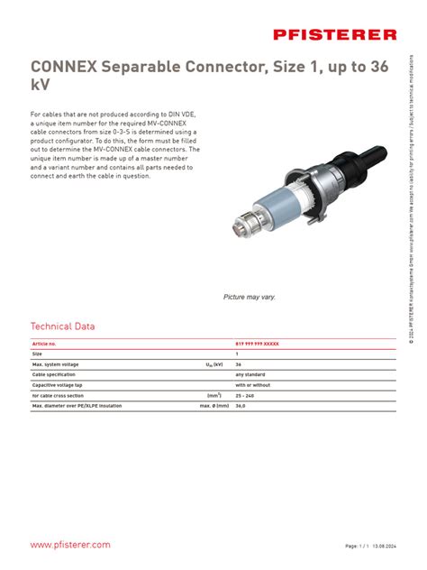 Ficha Tecnica Conector Pfisterer Pdf
