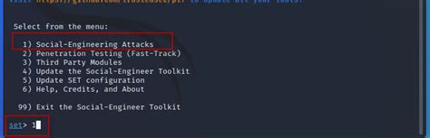 Social Engineering Attacks Social Engineering Toolkit Set Techarry