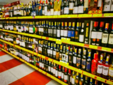 Convenience Store Shelves Interior Blur Background Blurred