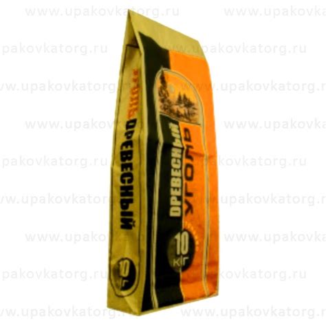 Продажа крафт мешков с печатью. Мешки для угля 92x50x13 см, 3-сл ...