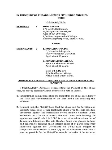 Compliance Affidavit Pdf Lawsuit Affidavit