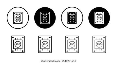 Ssd Drive Icon Black White Outline Stock Vector Royalty Free 2548931913 Shutterstock