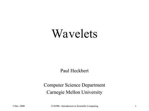 Waveletstransofrmapplicationsintroppt