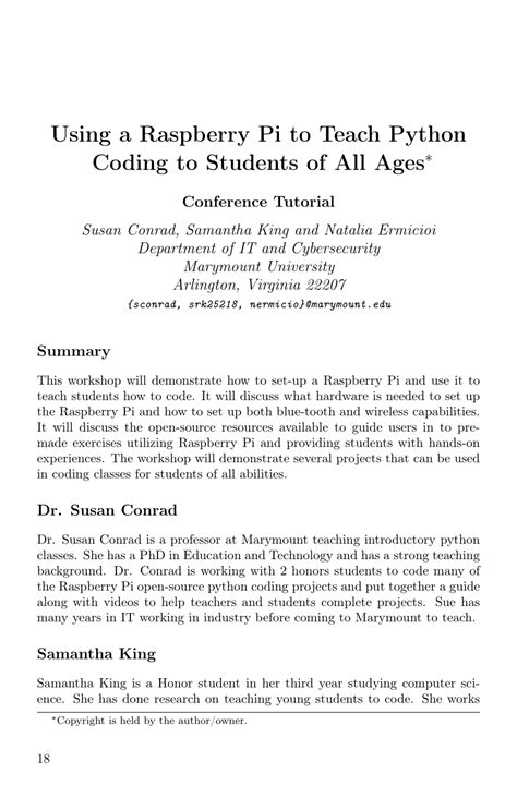 Pdf Using A Raspberry Pi To Teach Python Coding To Students Of All