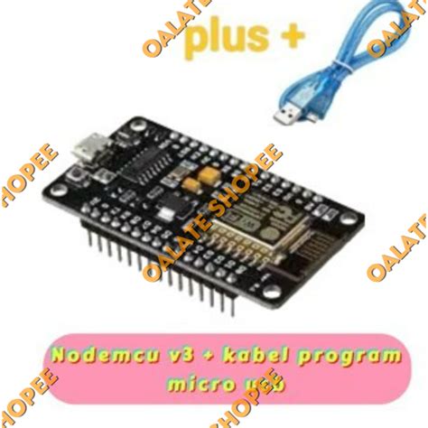 jual nodemcu v3 kabel micro usb ch340 module lua wifi iot project esp8266 shopee indonesia