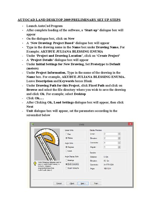 Autocad SET UP AUTOCAD LAND DESKTOP 2009 PRELIMINARY SET UP STEPS Launch AutoCad Program After