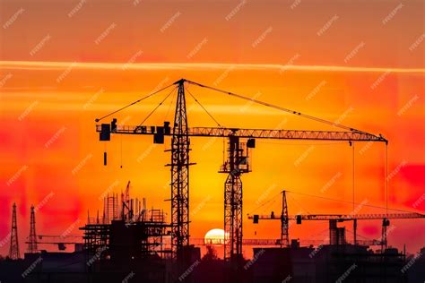 Premium Ai Image Construction And Engeneering Concept Tower Crane