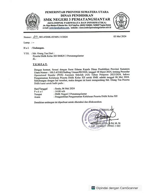 Undangan Orang Tua Kelas Xii Pdf
