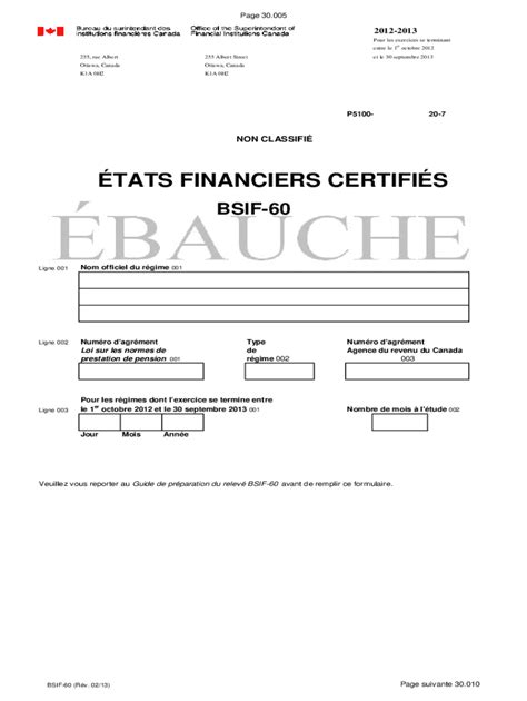 Fillable Online TATS FINANCIERS CERTIFIS BSIF 60 Fax Email Print