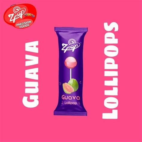 Zoop Round Guava Flavored Candy Lollipop Packaging Type Packet