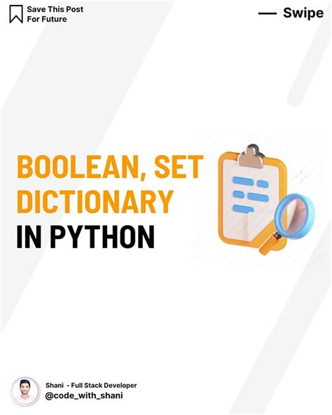 Code With Shani Boolean Set And Dictionary In Python Facebook